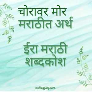 चोरावर मोरचा अर्थ मराठी meaning in marathi >> | Read Article ...